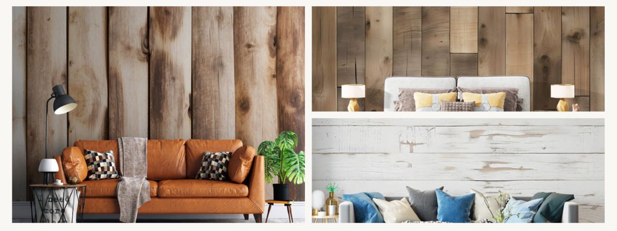 How to combine wood-effect wallpaper with other decorative elements ...