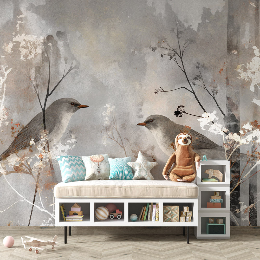 Birds Mural Wallpaper | Elegance and Lightness for Your Walls — WonderMural