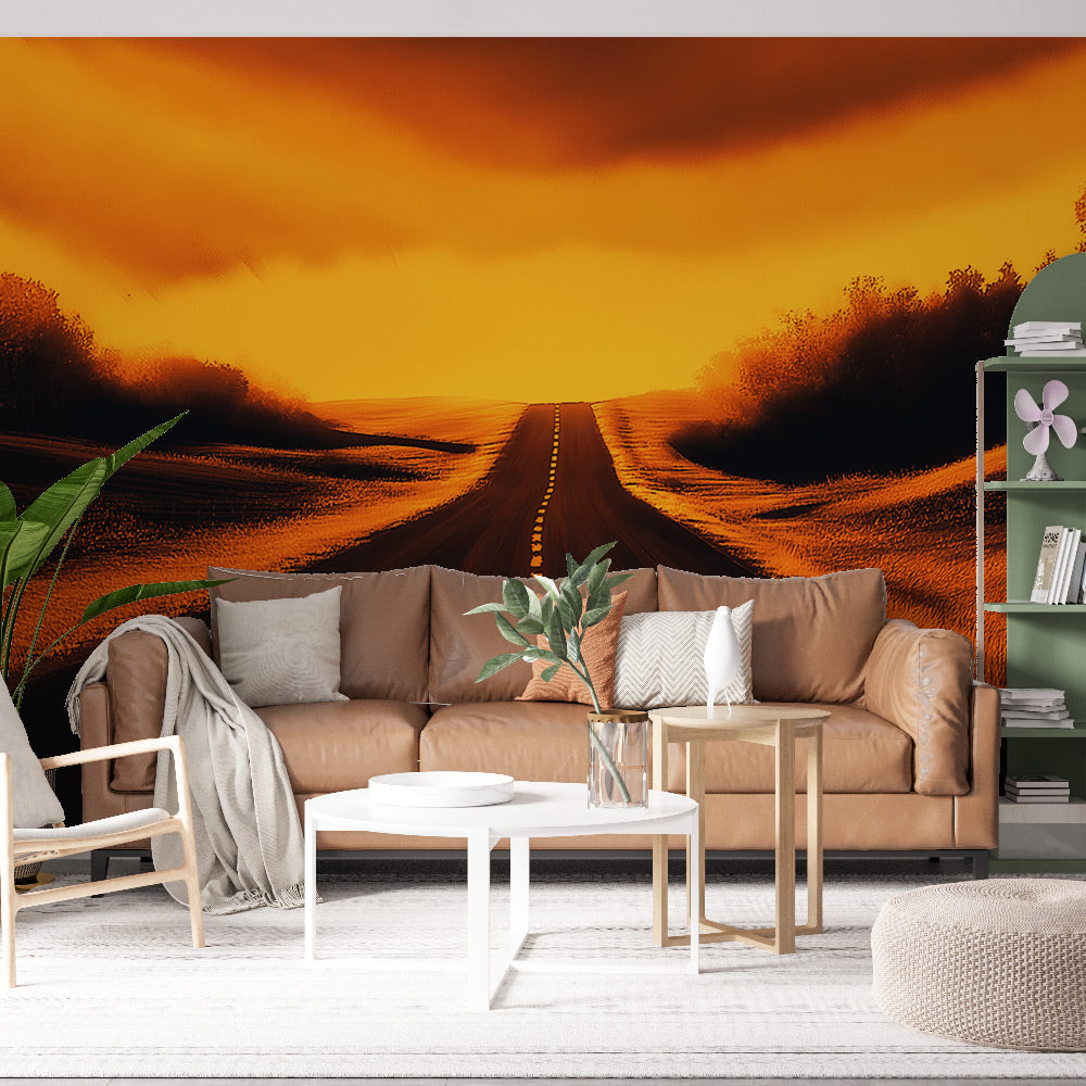 Road Mural Wallpaper | The Call of Travel on Your Walls — WonderMural