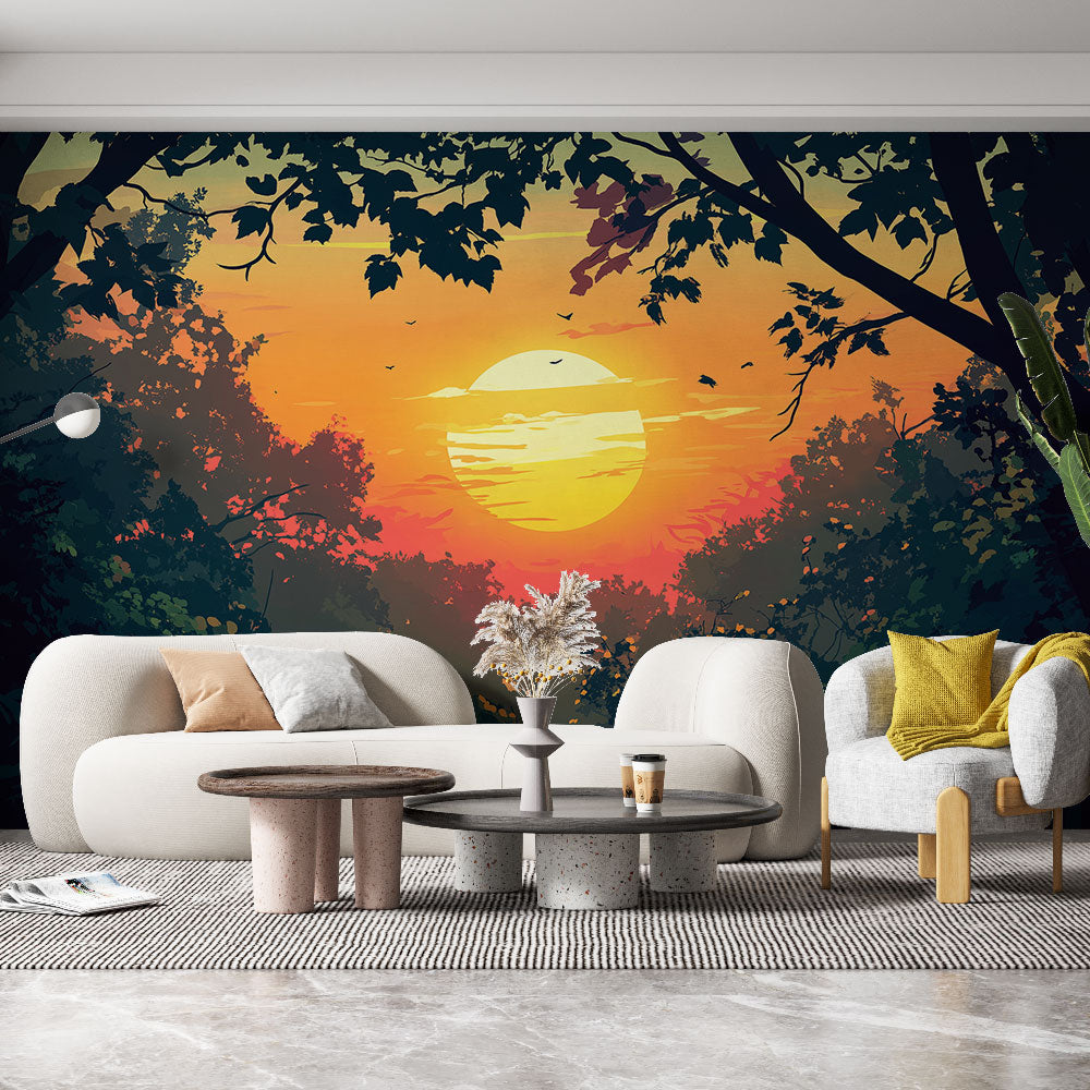 Sunset Mural Wallpaper | Stunning Wild Landscapes — WonderMural
