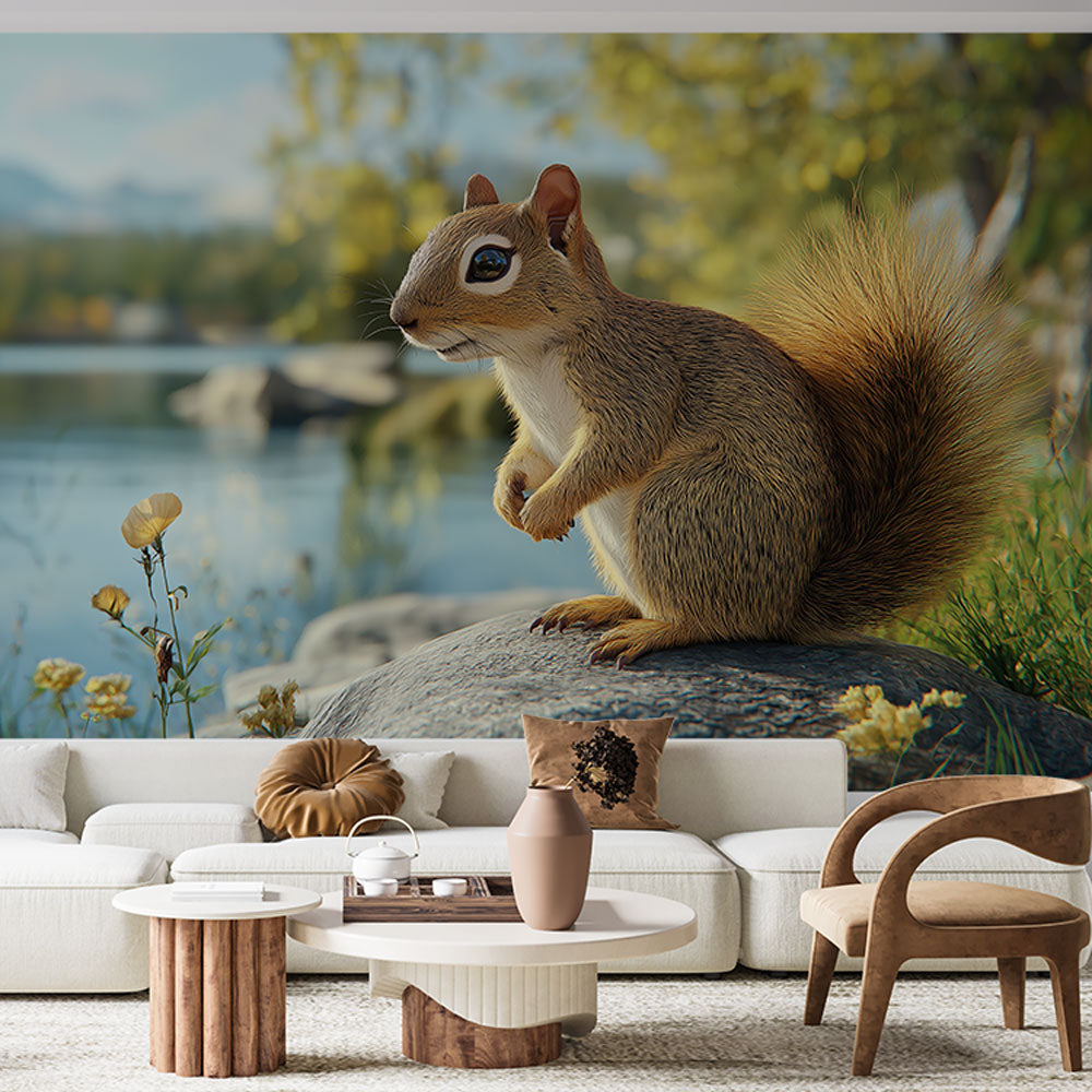 Squirrel Mural Wallpaper | Woodland Spirit on Your Walls — WonderMural