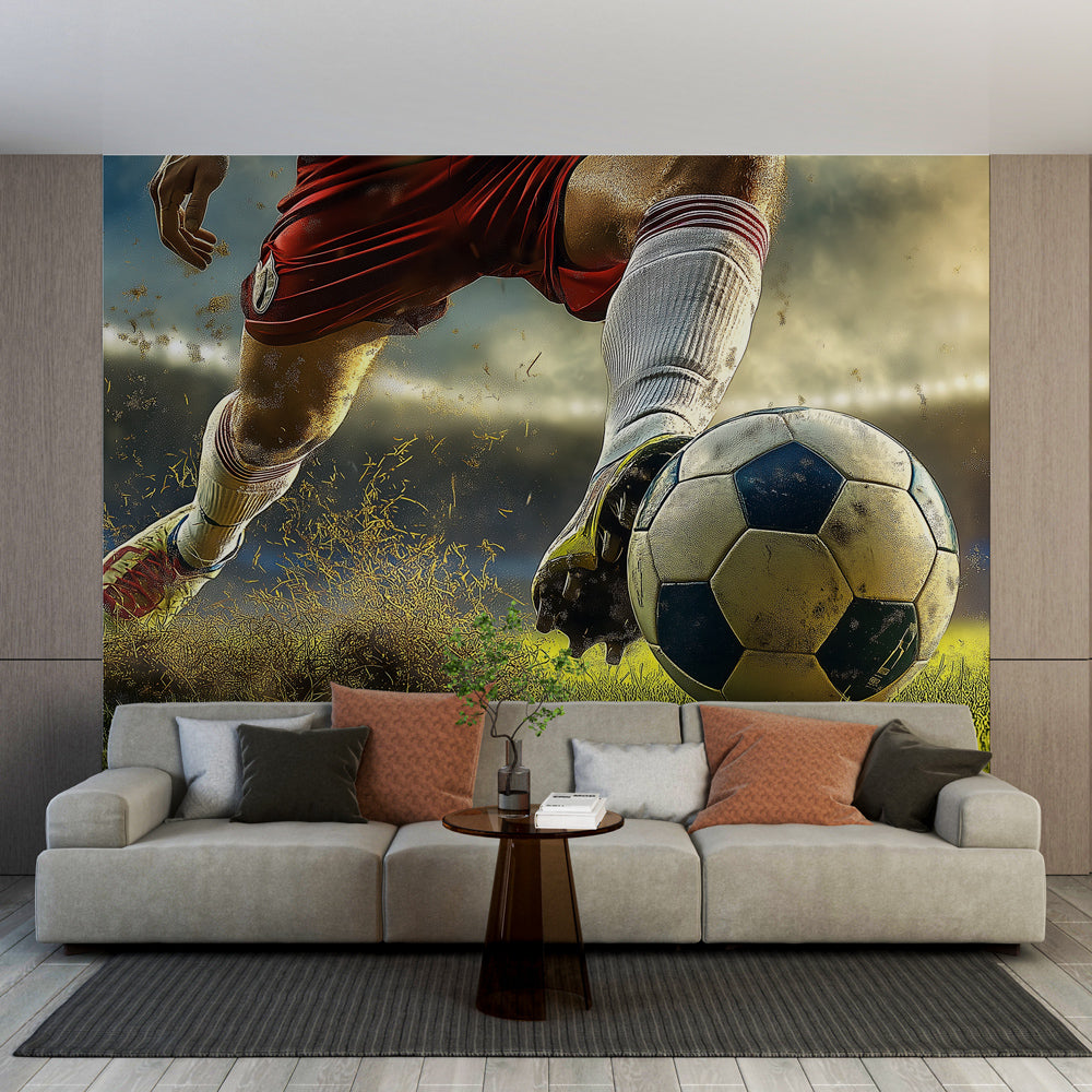 Soccer Mural Wallpaper | The Beautiful Game -Players and Green Fields ...