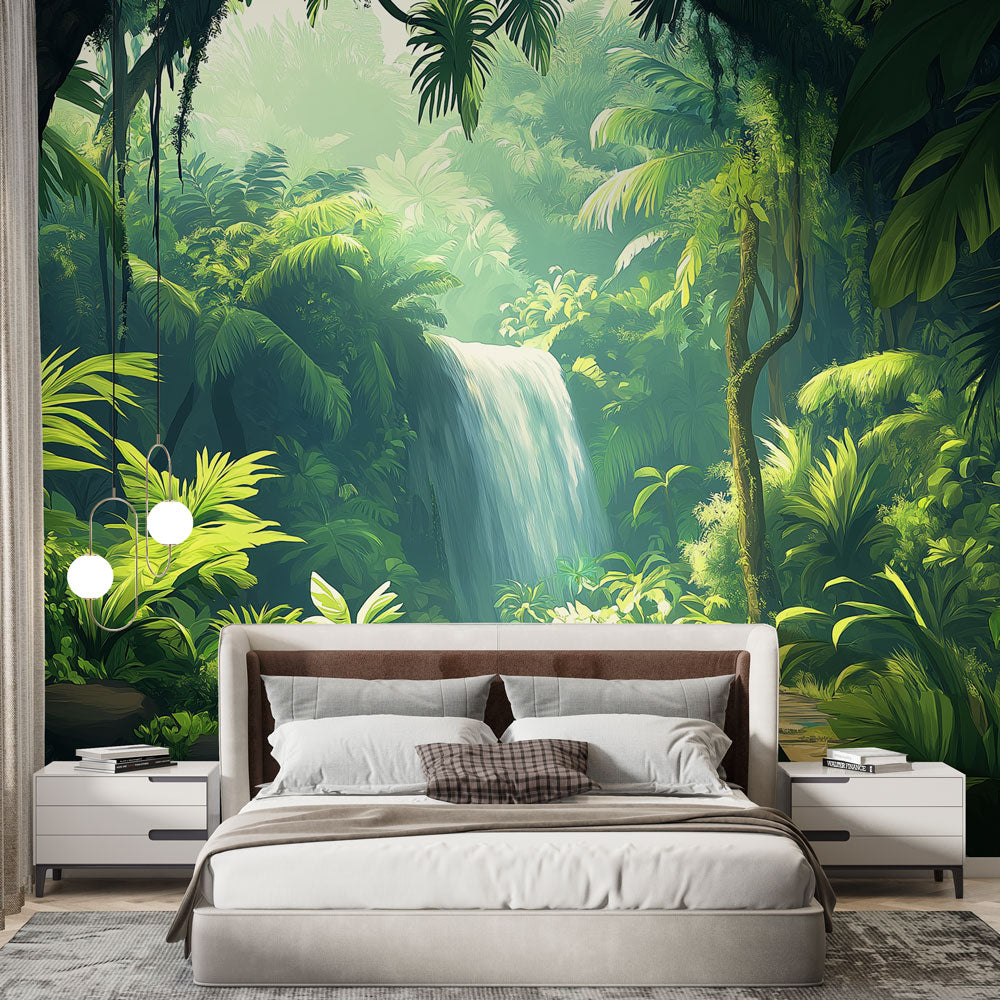 Waterfall Mural Wallpaper | Panoramic Waterfalls and Untamed Nature ...