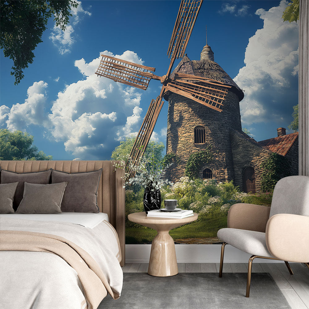 Windmill Mural Wallpaper | Countryside Spirit on Your Walls — WonderMural