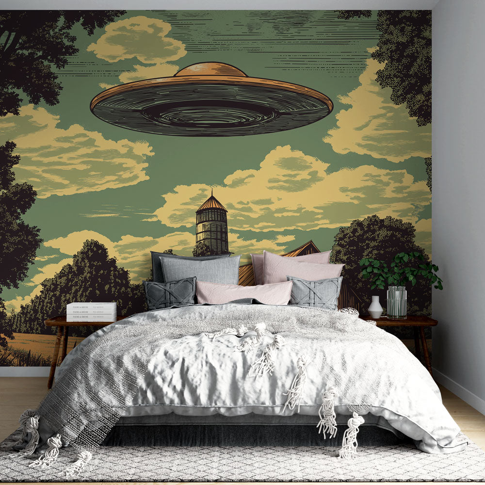 UFO Mural Wallpaper | The Unexplained Comes to Your Walls Uçan daireler ...