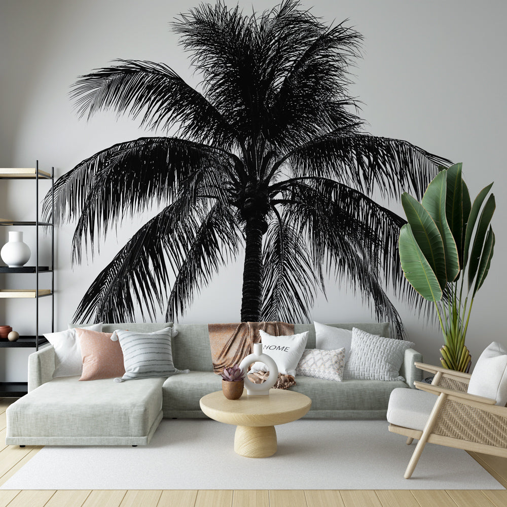 Palm Tree Mural Wallpaper | Colored or Black-and-White Palms — WonderMural