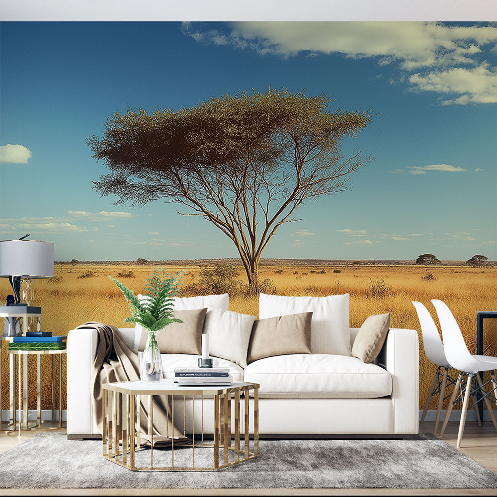 Savanna Mural Wallpaper | Landscapes and Animals - Panoramic — WonderMural