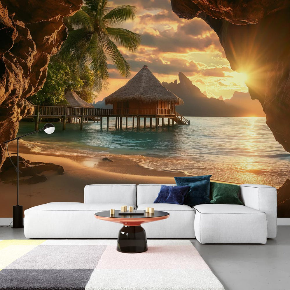 Mural Wallpaper Optical Illusion | Sunset — WonderMural