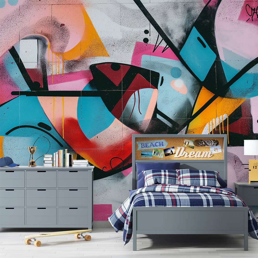 Mural Wallpaper teen room | Giant graffiti — WonderMural