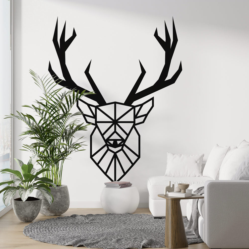 Geometric Animal Mural Wallpaper | Deer Head — WonderMural