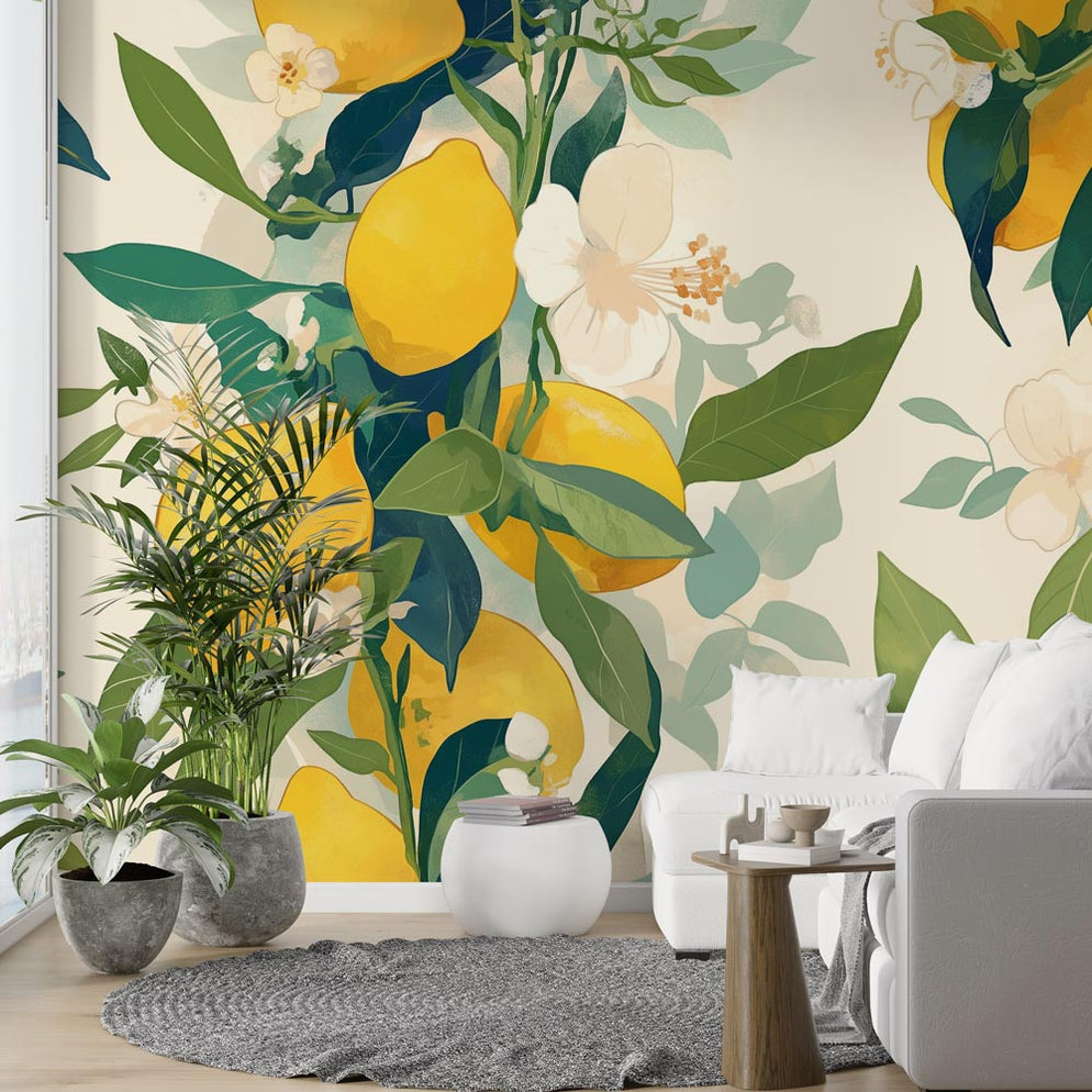 Lemon Mural Wallpaper | Provencal Painting — WonderMural
