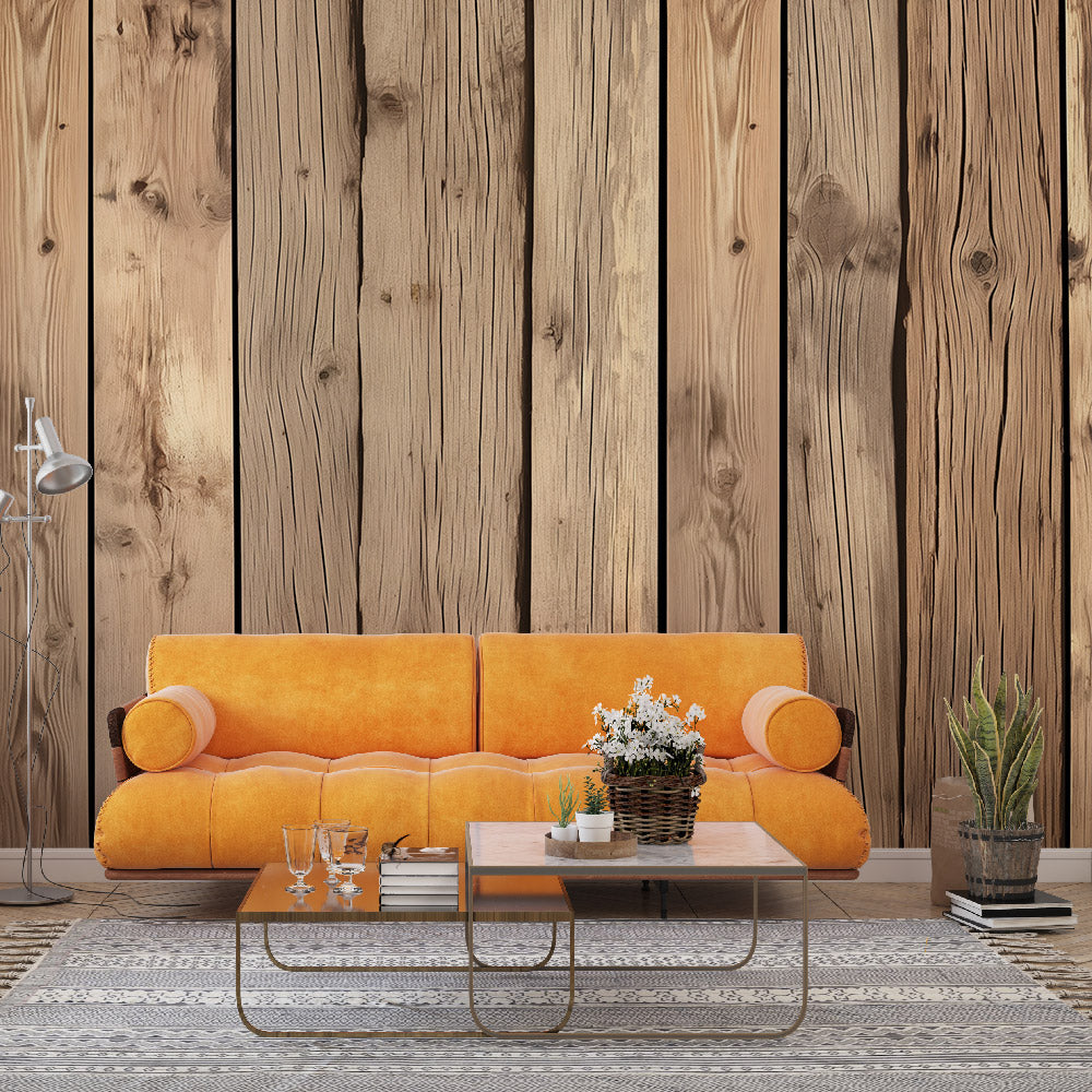 Cracked Wood Effect Mural Wallpaper | Vertical — WonderMural