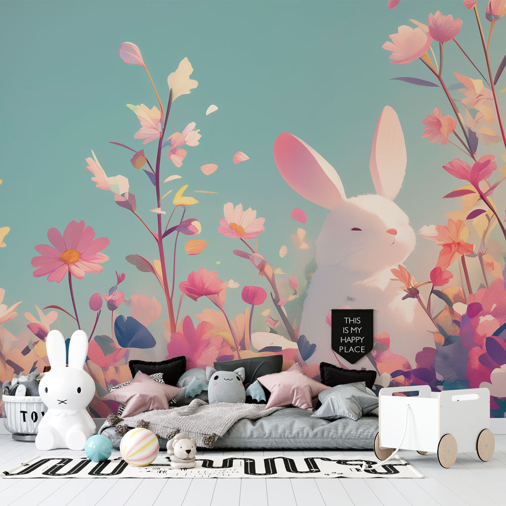 Rabbit Mural Wallpaper | Panoramic Painting — WonderMural