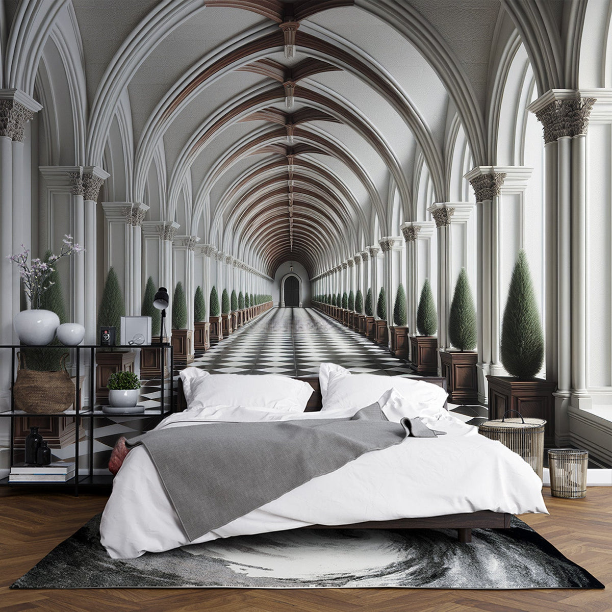 Optical Illusion Mural Wallpaper | Domino Pack and Arch with Depth Eff ...
