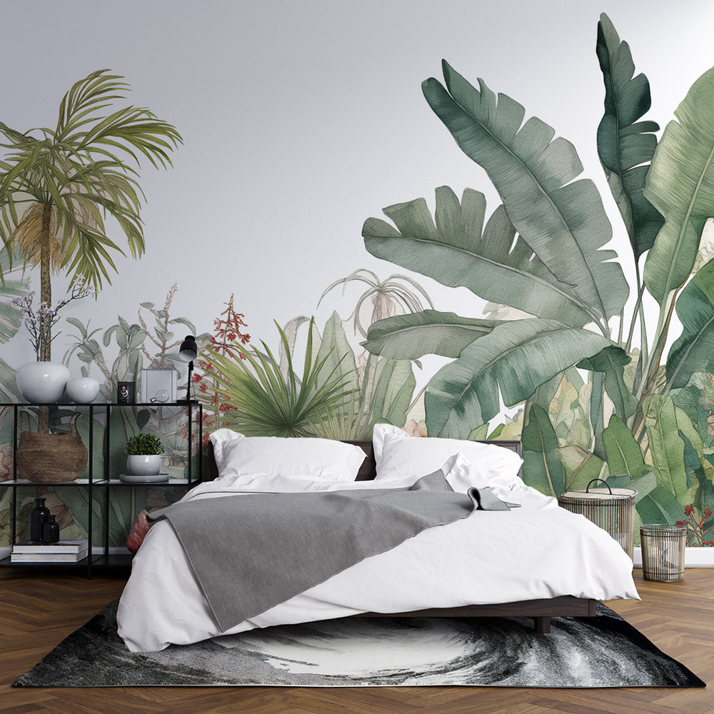 Tropical Mural Wallpaper | Palms and Banana Trees — WonderMural