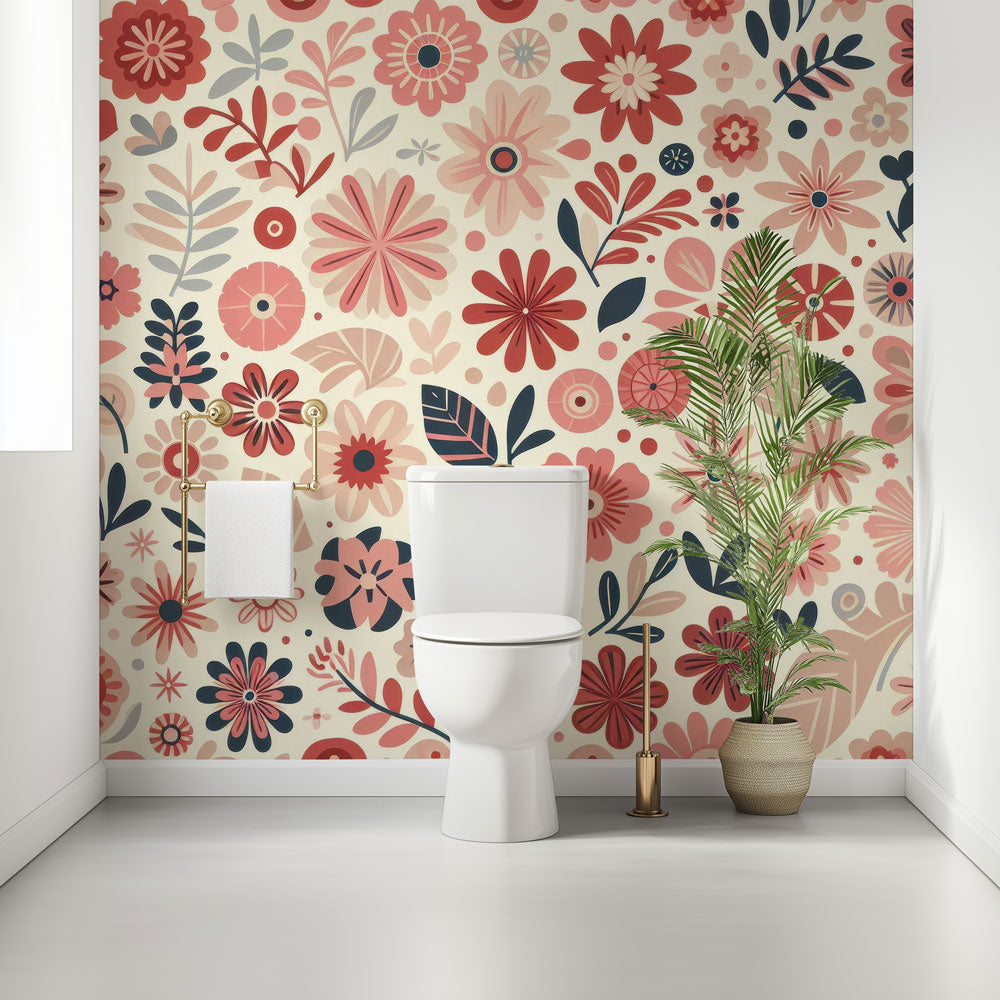 small pattern bathroom wallpaper