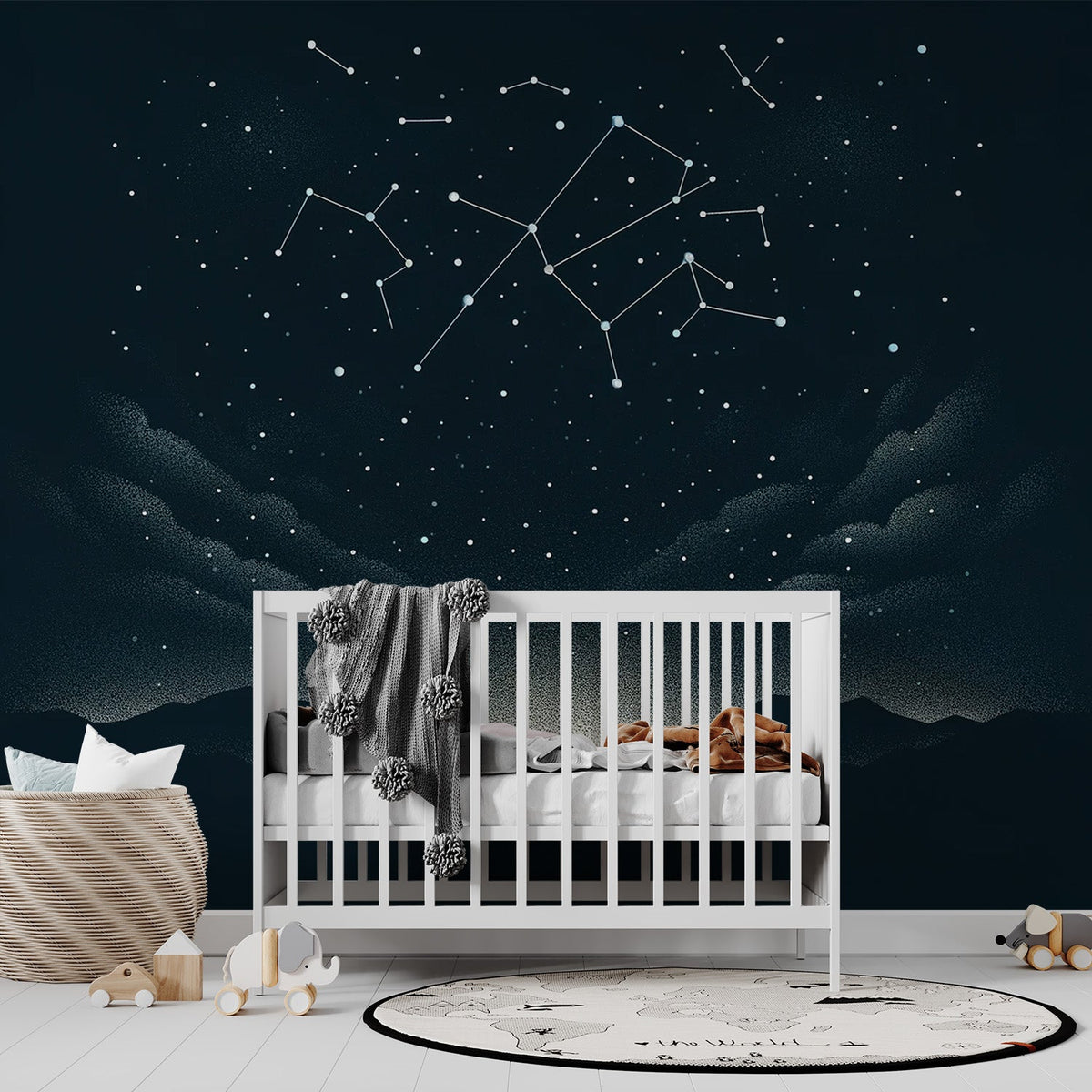 Constellation Mural Wallpaper | Dark Sky and Sunrise — WonderMural