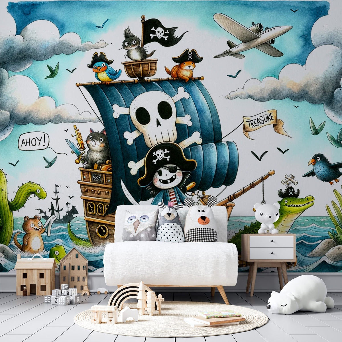 Pirate Mural Wallpaper | Conquering the Treasure — WonderMural