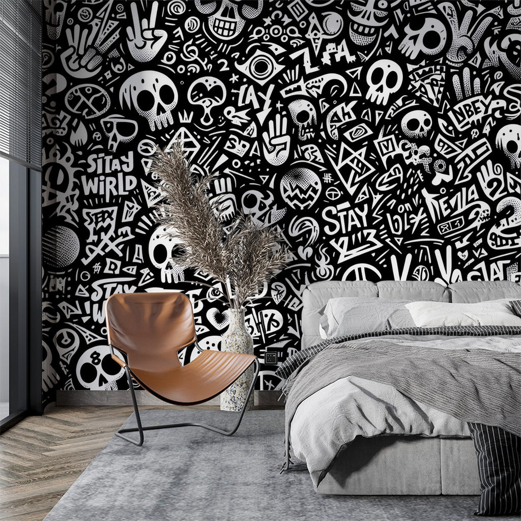 Street Art Mural Wallpaper | Graffiti and Burst of Colors — WonderMural