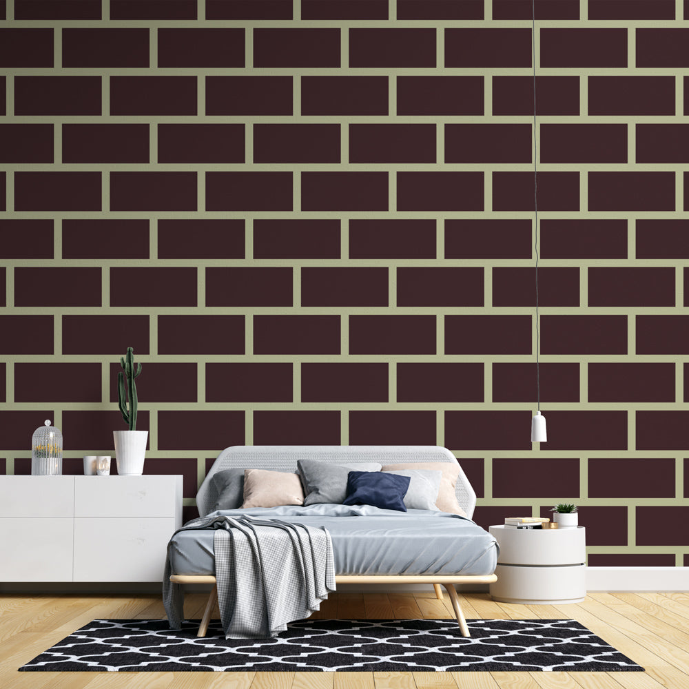 Mural Wallpaper brick | Modern brown brick pattern — WonderMural
