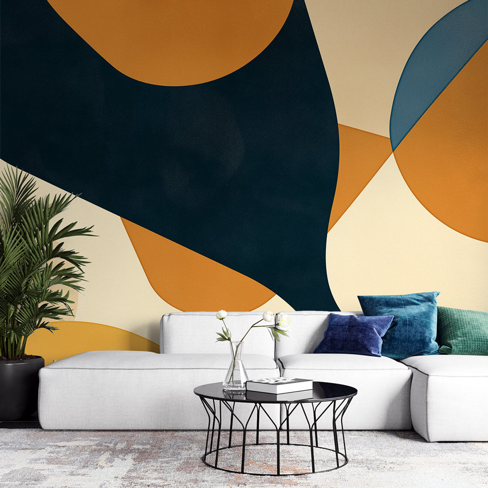 Contemporary Mural Wallpaper | Colorful Bubbles — WonderMural