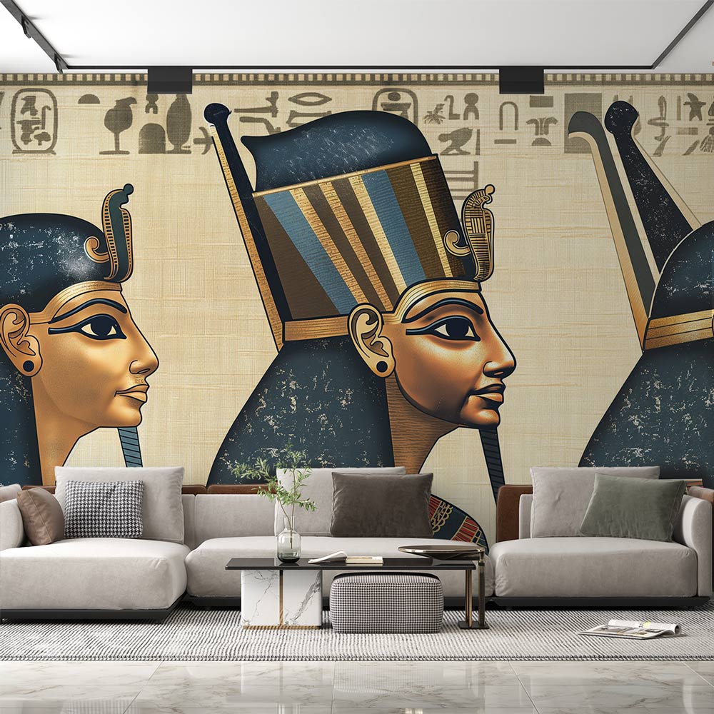 Mural Wallpaper Ancient Egypt | Pharaoh Cartouche on Papyrus — WonderMural