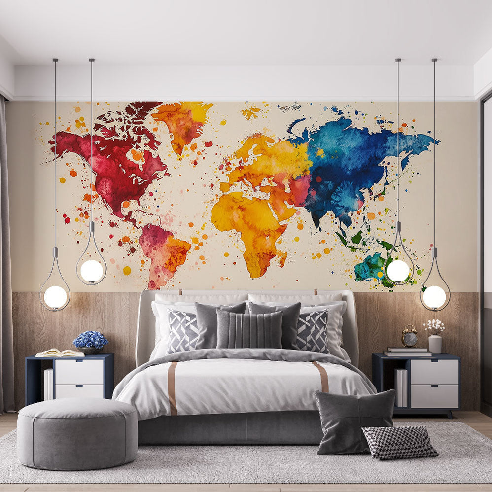 World Map Mural Wallpaper | Travel Wall Decorations — WonderMural