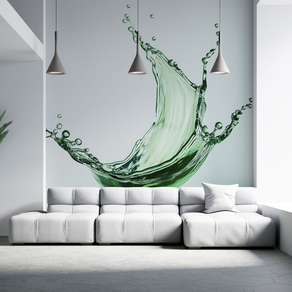 Mural Wallpaper green splash | Modern and refreshing design — WonderMural