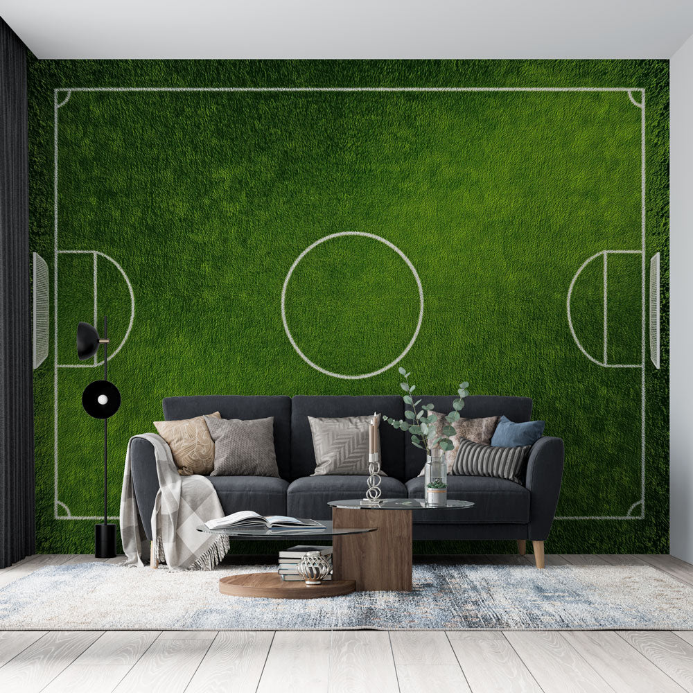 Mural Wallpaper football field | Realistic aerial view — WonderMural