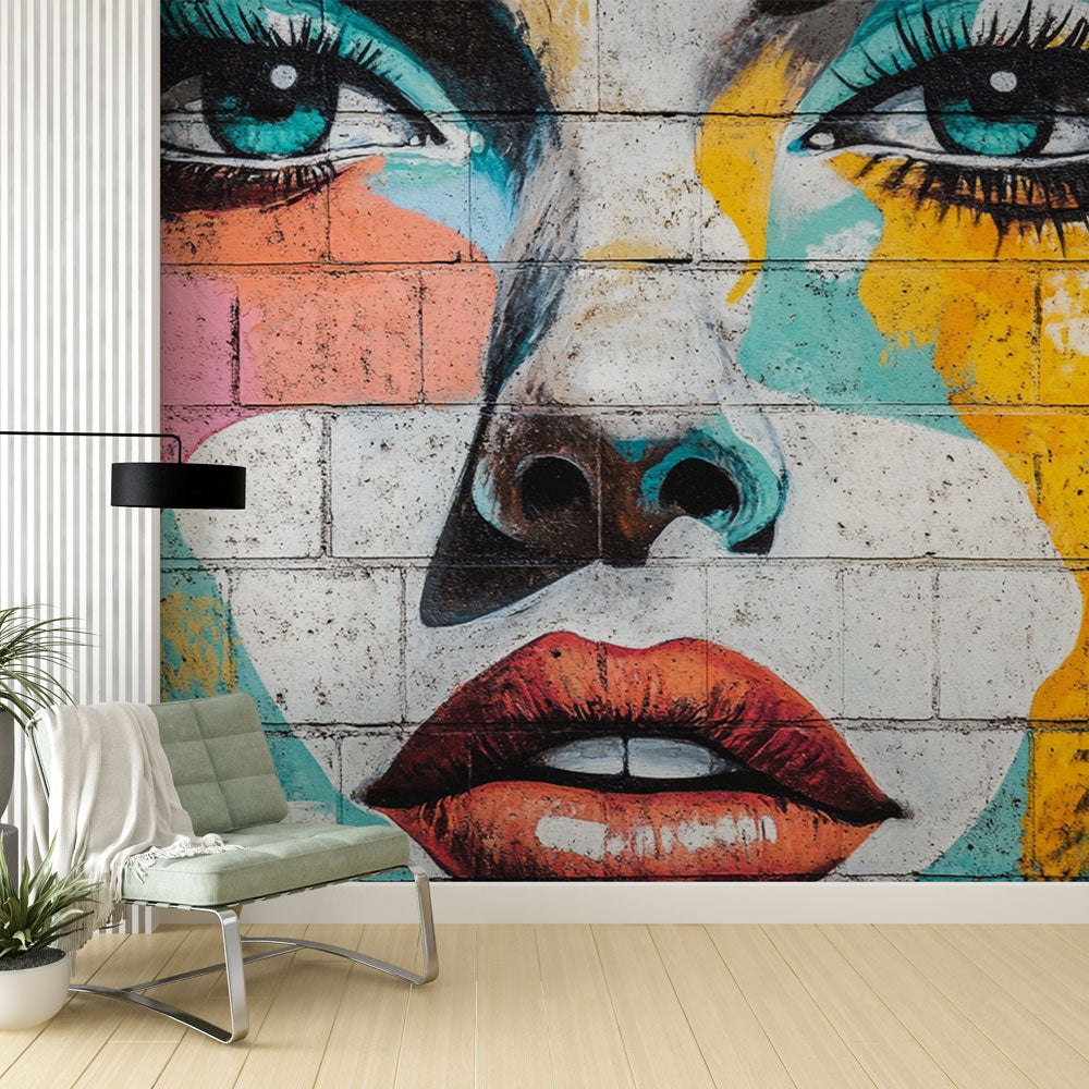 Tapetti colorful face | Vibrant wall artI18n Error: Missing ...