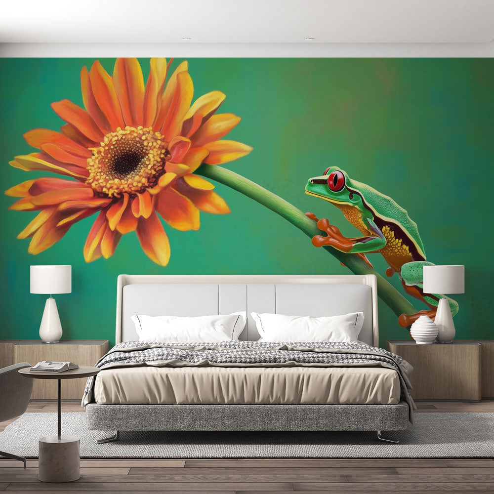 Mural Wallpaper frog | Vibrant and colorful wall art — WonderMural