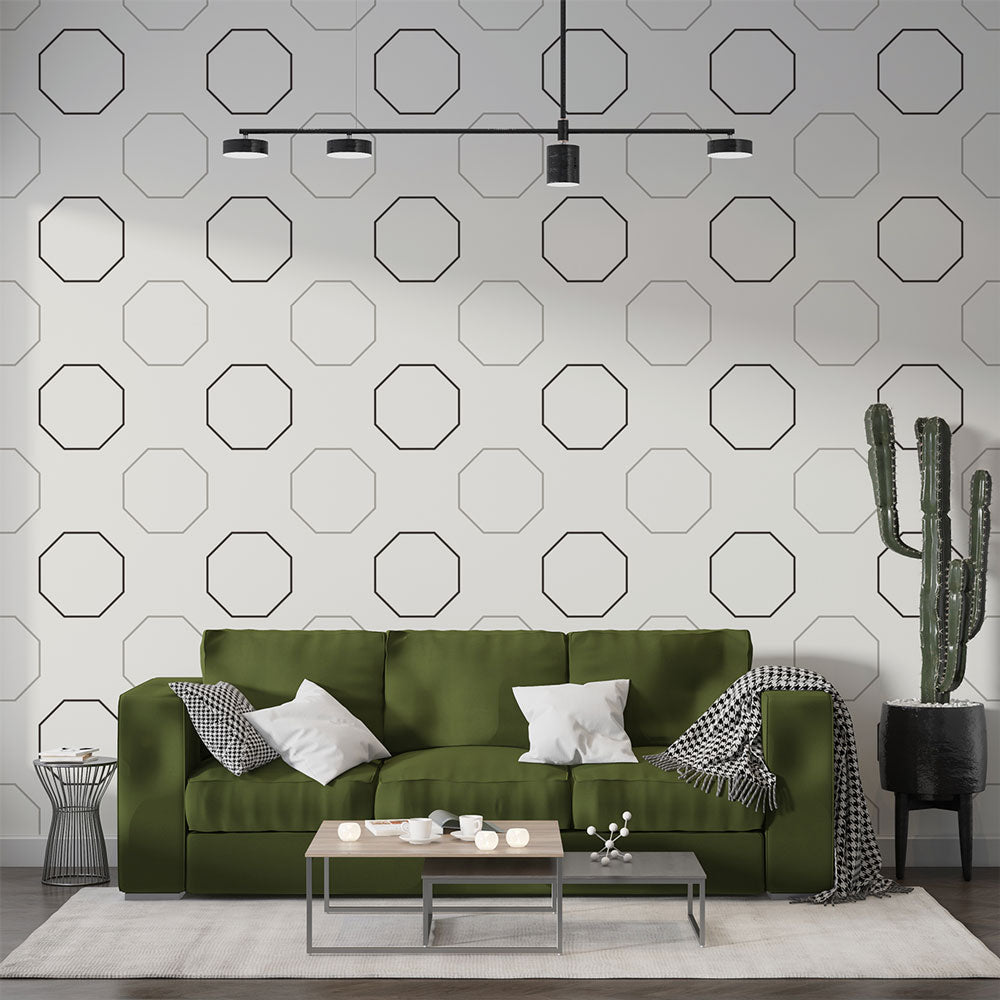 Mural Wallpaper octagonal | Modern geometric pattern — WonderMural