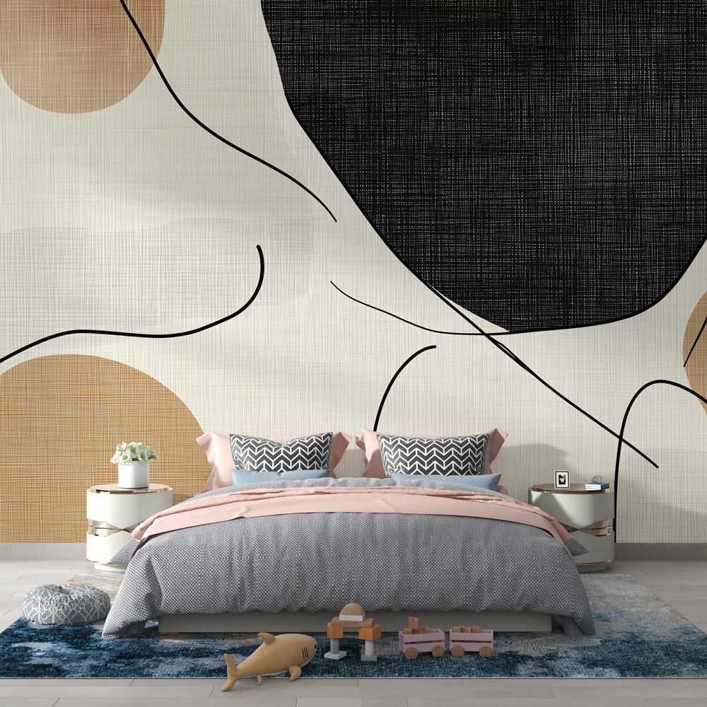 Mural Wallpaper abstract | Organic shapes in neutral colors — WonderMural