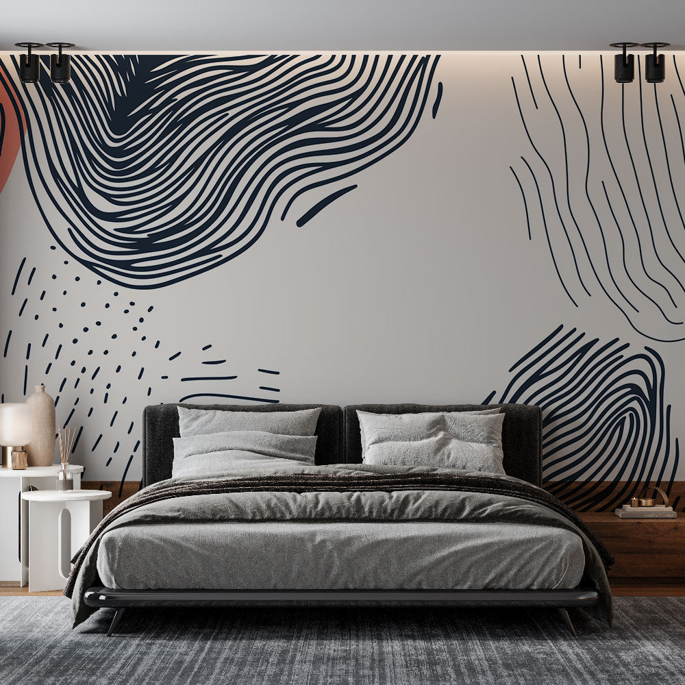 Mural Wallpaper abstract | Wavy patterns and modern textures — WonderMural