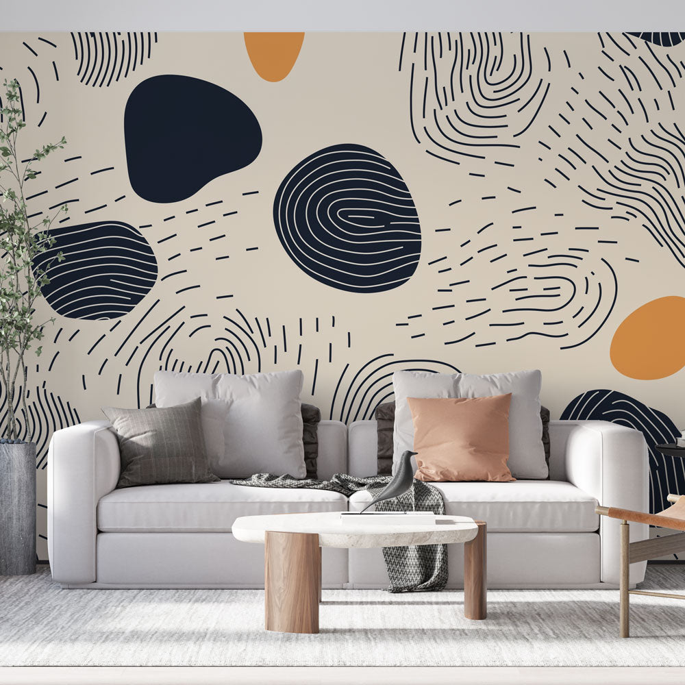 Mural Wallpaper abstract | Organic patterns and soft colors — WonderMural