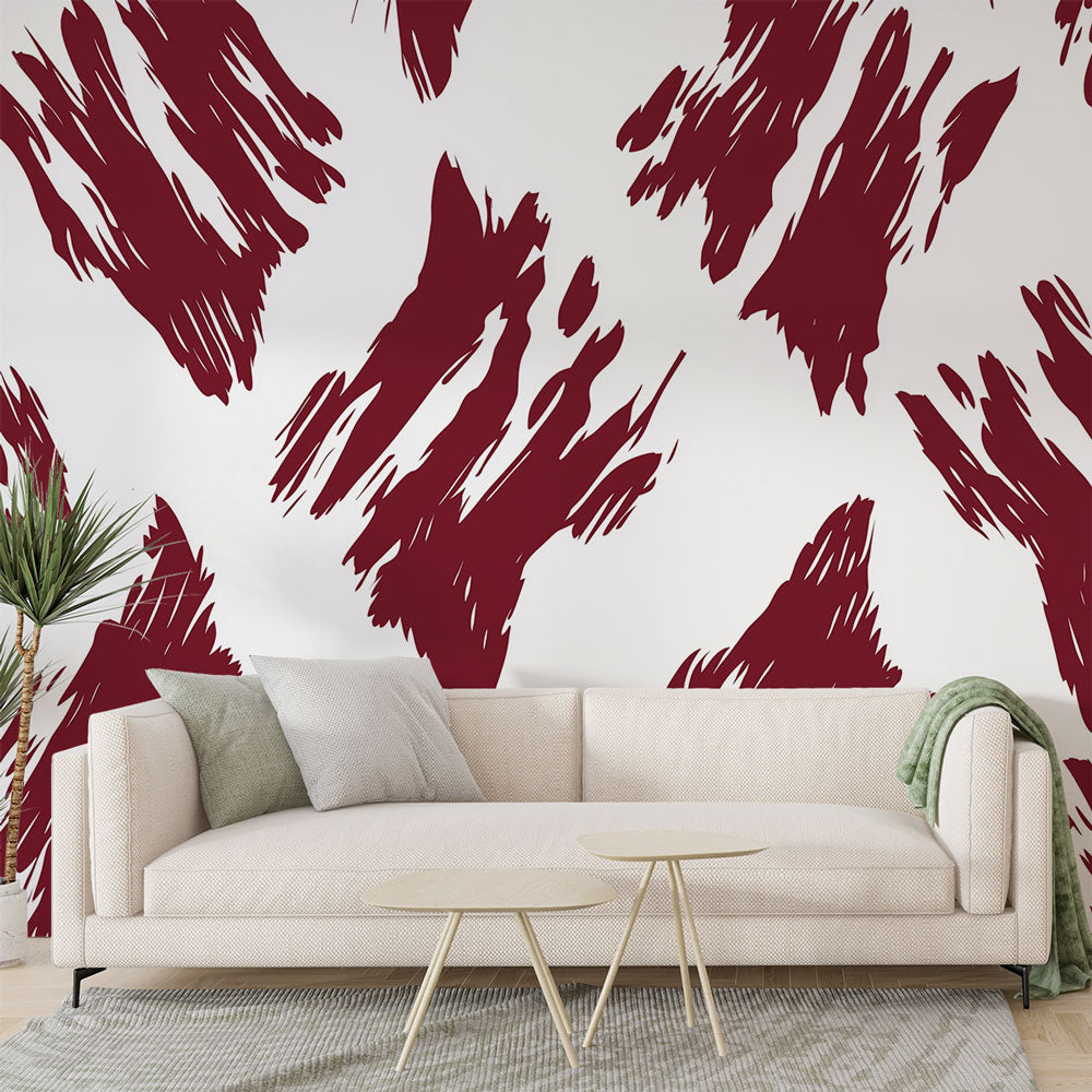 Mural Wallpaper abstract red | Red shard pattern on white background ...