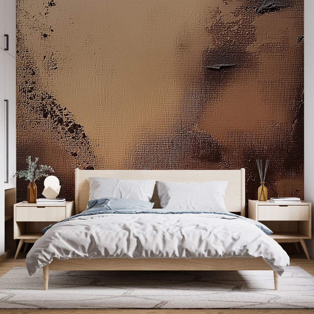 Mural Wallpaper Abstract | Bronze Texture with Dark Shades — WonderMural