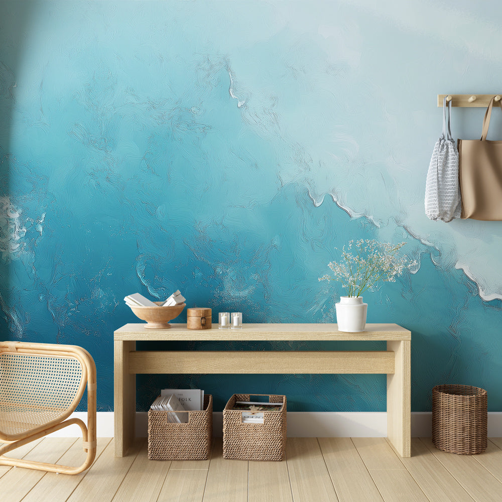 Mural Wallpaper aquatique | Abstract Ocean in Blue Gradient — WonderMural