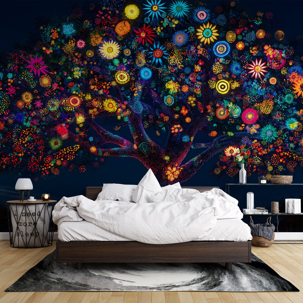Mural Wallpaper tree of life | Bright and vibrant tree in colors ...