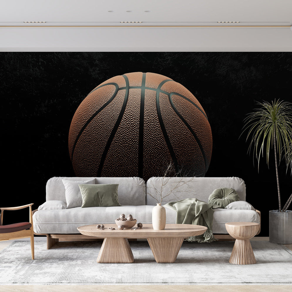 Mural Wallpaper basketball ball | Realistic and textured design ...