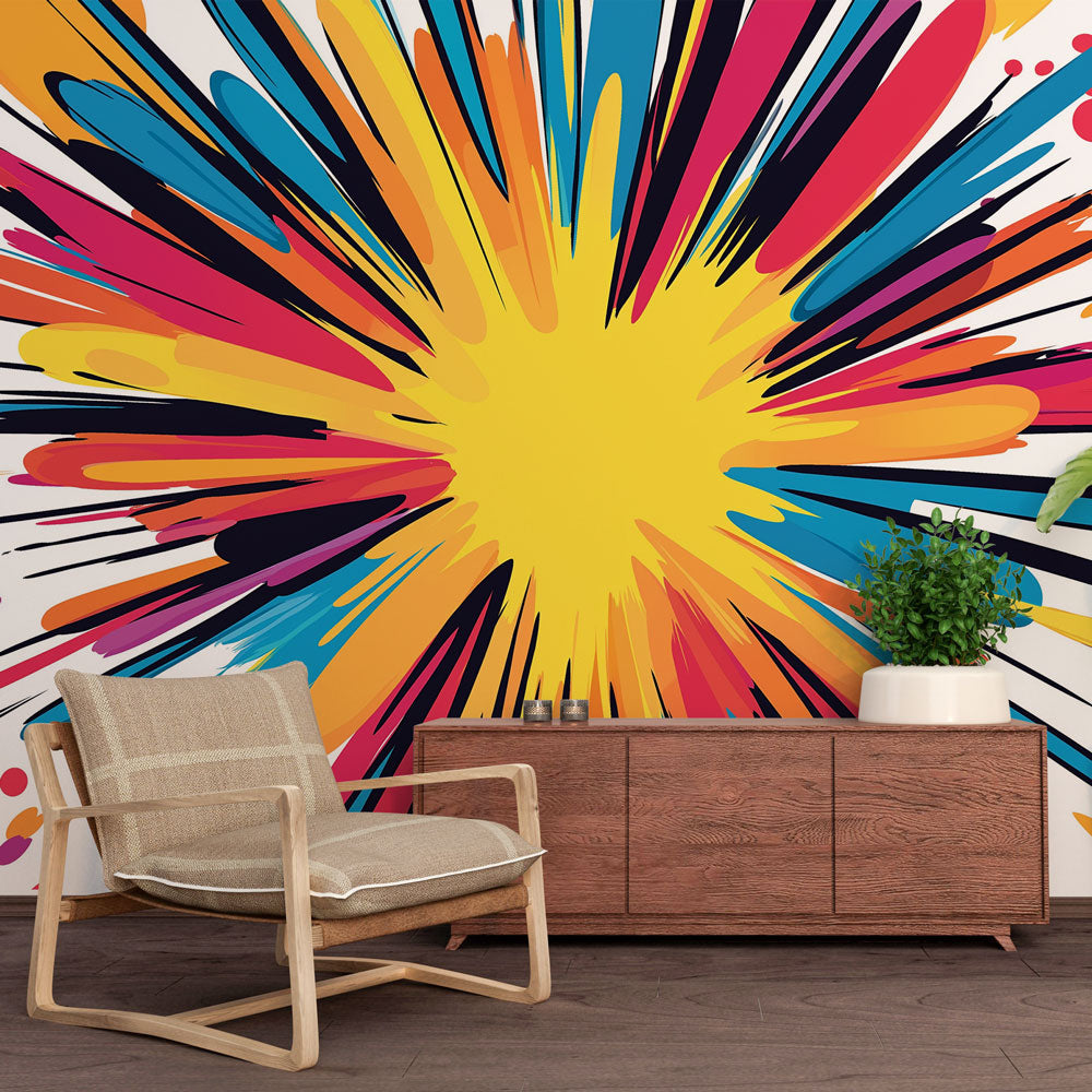 Mural Wallpaper comic strip of colors | A bold work of vibrant pattern ...