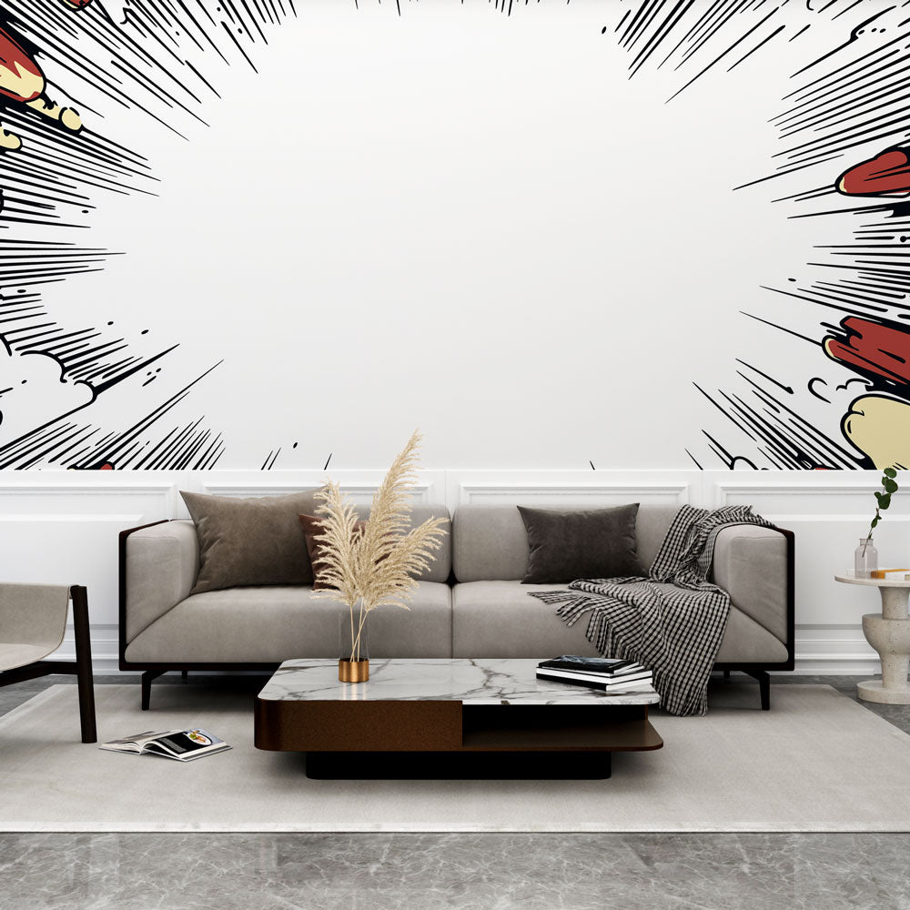 Mural Wallpaper comic strip | Dynamic motion effect with energy lines ...