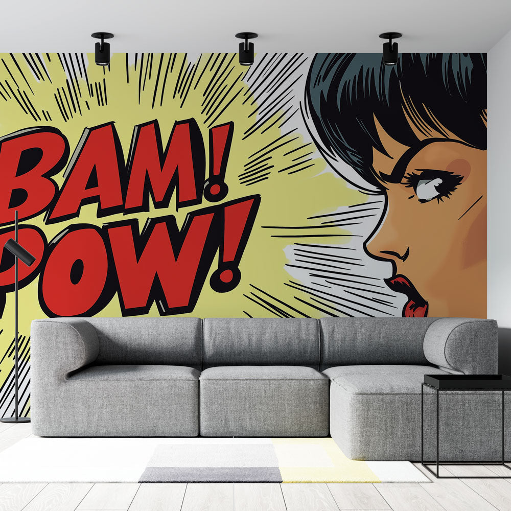 Tapete Comic Strip | Explosion dynamischer Wörter im Pop-Art-Stil ...
