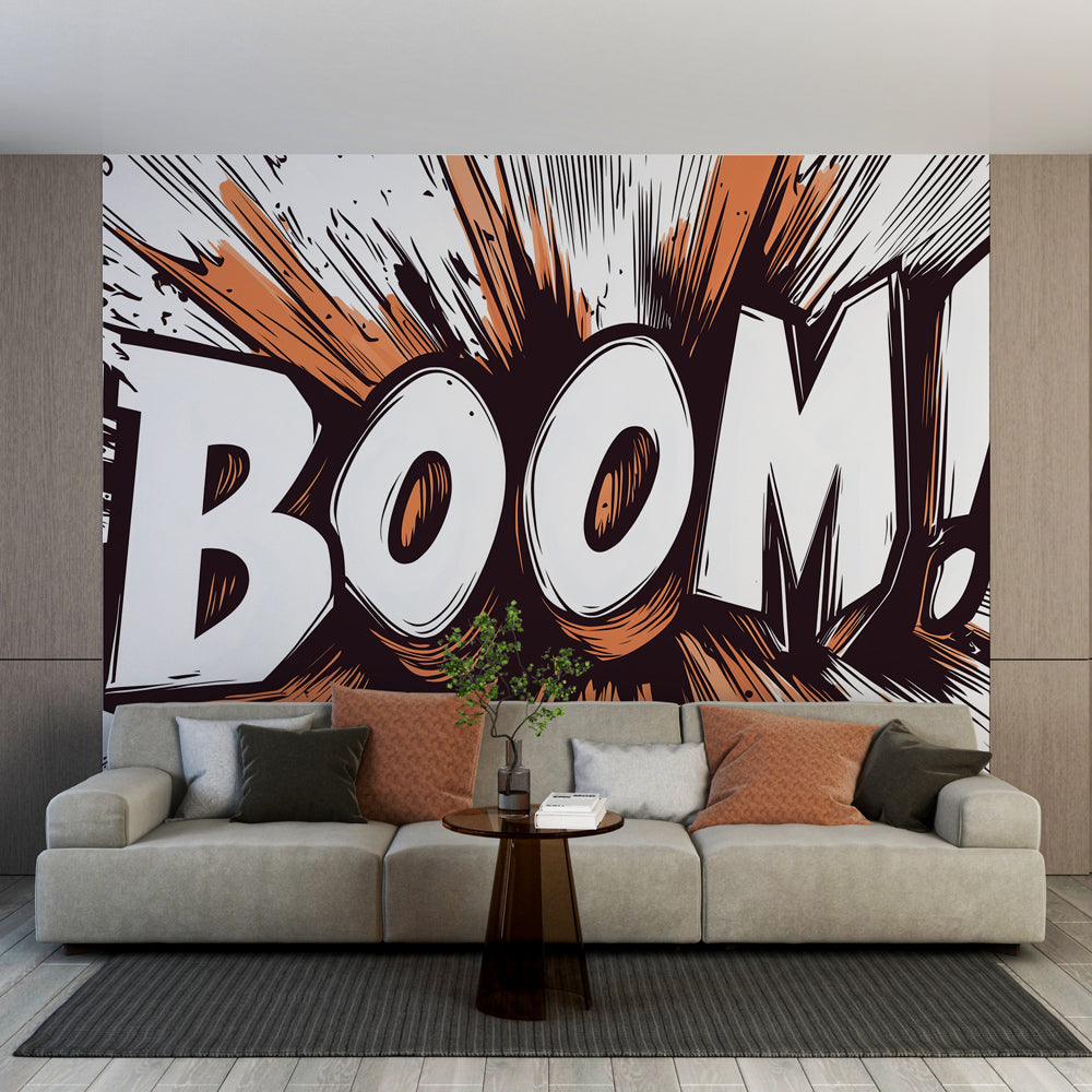 Mural Wallpaper comic strip | Dynamic pattern 'BOOM!' — WonderMural