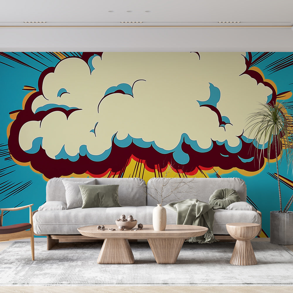 Mural Wallpaper Comic | Explosive and colorful pattern inspired by pop ...