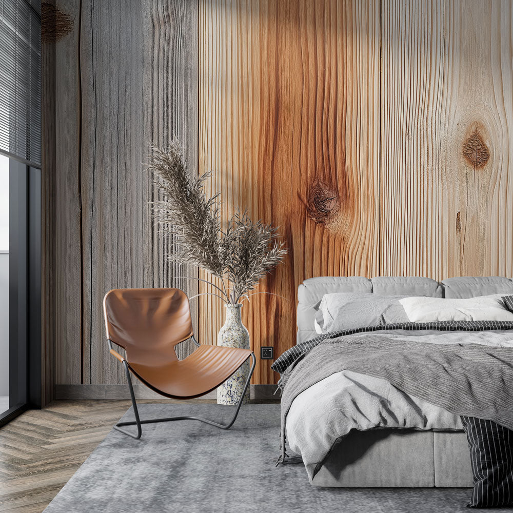 Papel pintado wood | Paneles de madera texturizados con tonos naturale ...