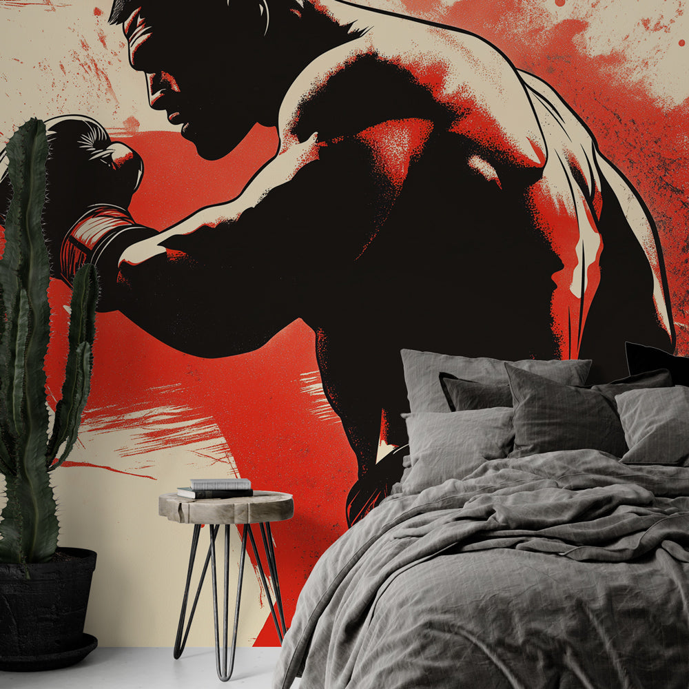 Mural Wallpaper boxing | Boxer on the ring — WonderMural