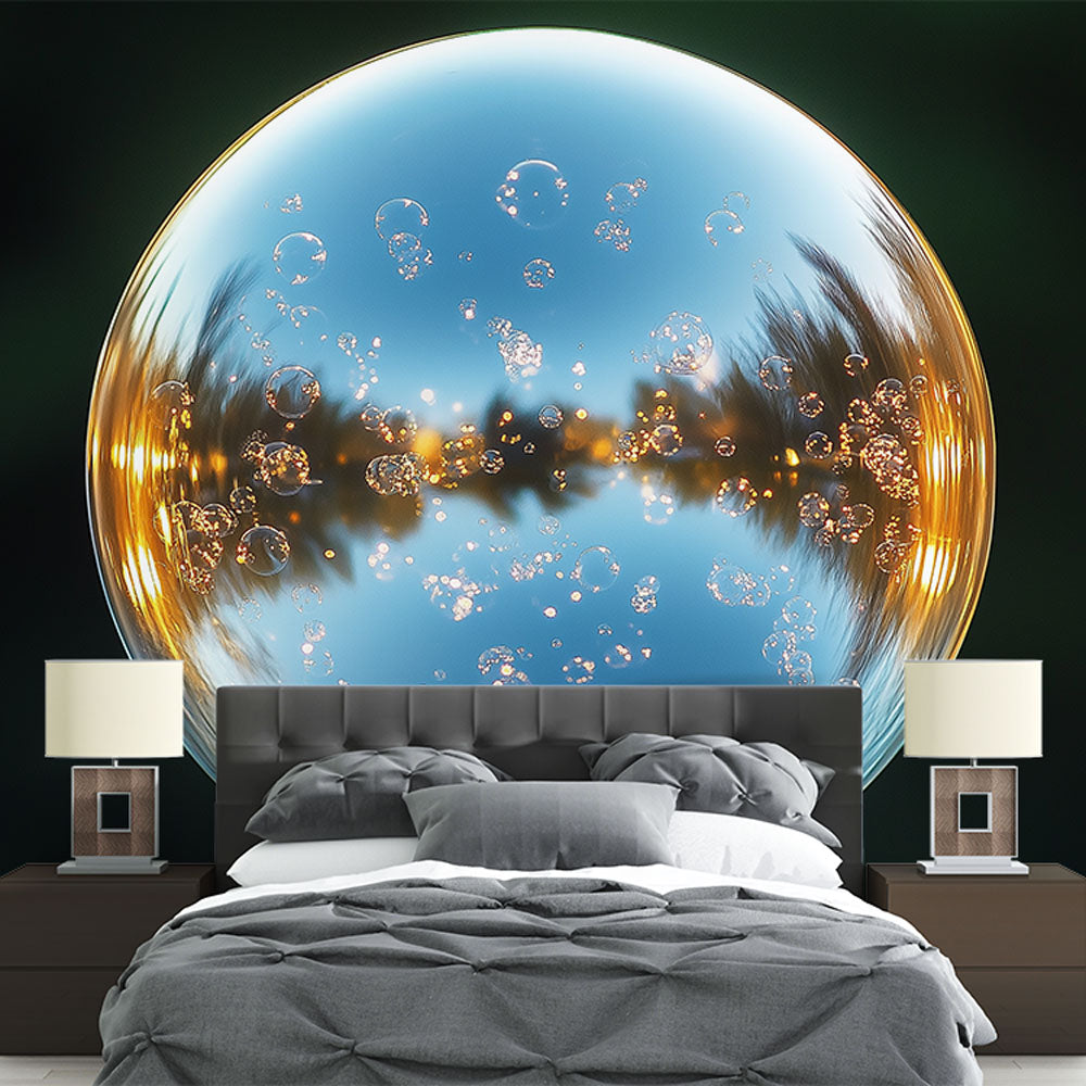 Mural Wallpaper artistic soap bubble | Natural reflections and highlig ...
