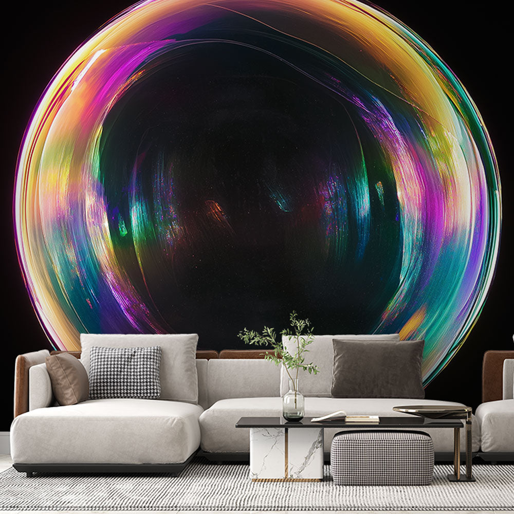 Mural Wallpaper colored soap bubble | Translucent sparkle and magic ...