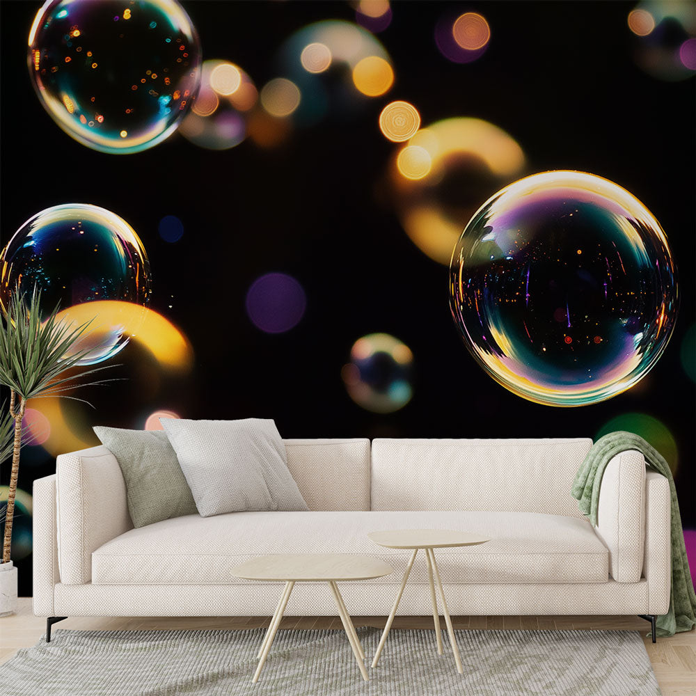 Mural Wallpaper colorful bubbles | Bright and festive effect — WonderMural